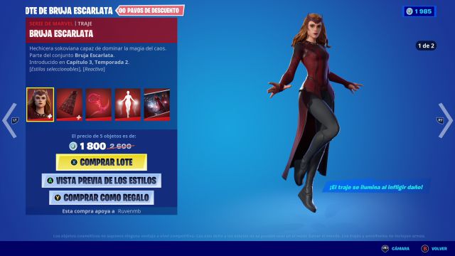Comment obtenir Scarlet Witch / Wanda Maximoff à Fortnite