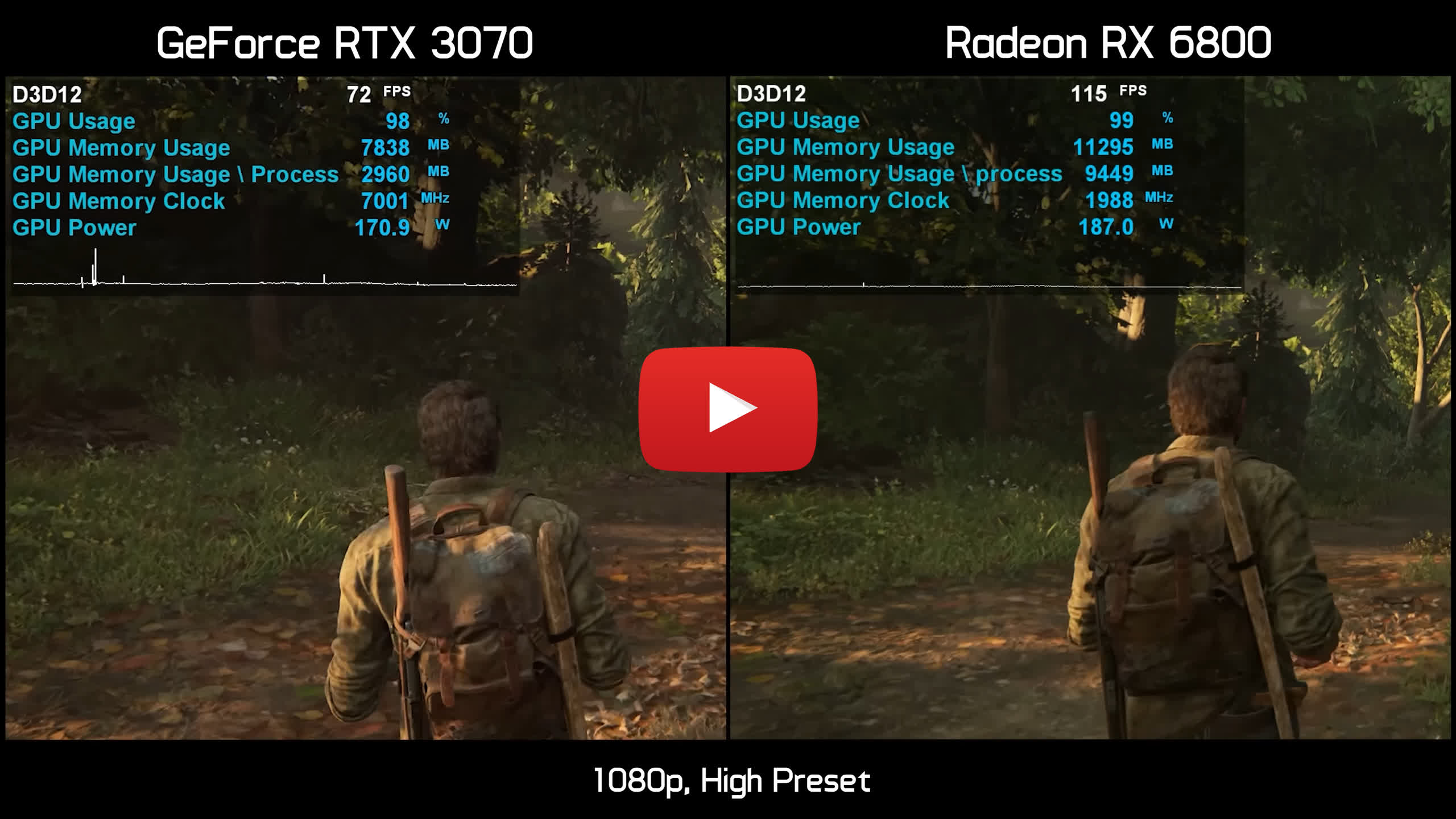 8 Go de VRAM contre 16 Go de VRAM : RTX 3070 contre Radeon 6800